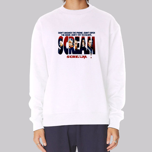 Vtg Scream 1996 Horror Movie Sweatshirt Cheap | Made Printed